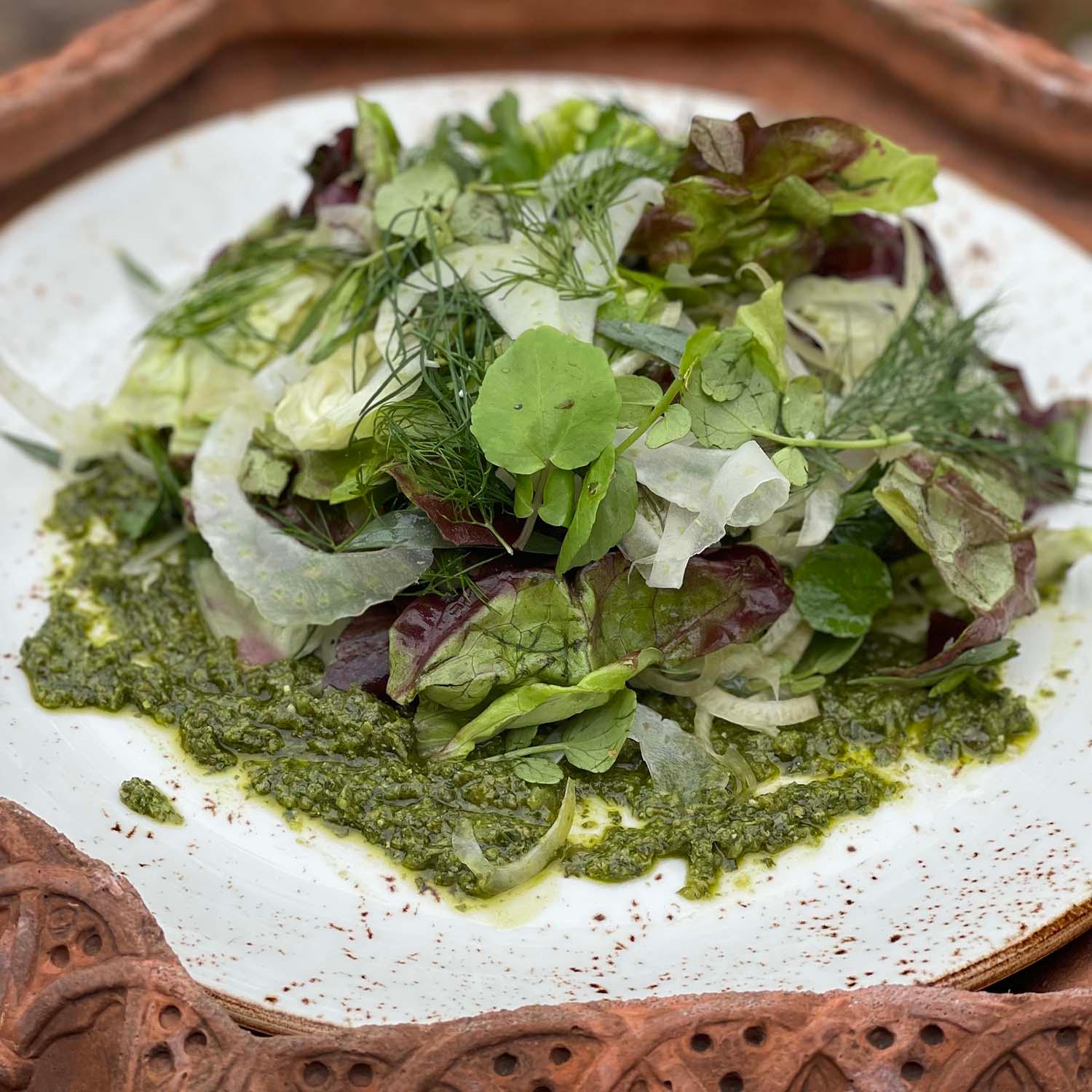 Herb & Butter Boston Lettuce Salad with Shaved Fennel, Lemon Shallot V ...