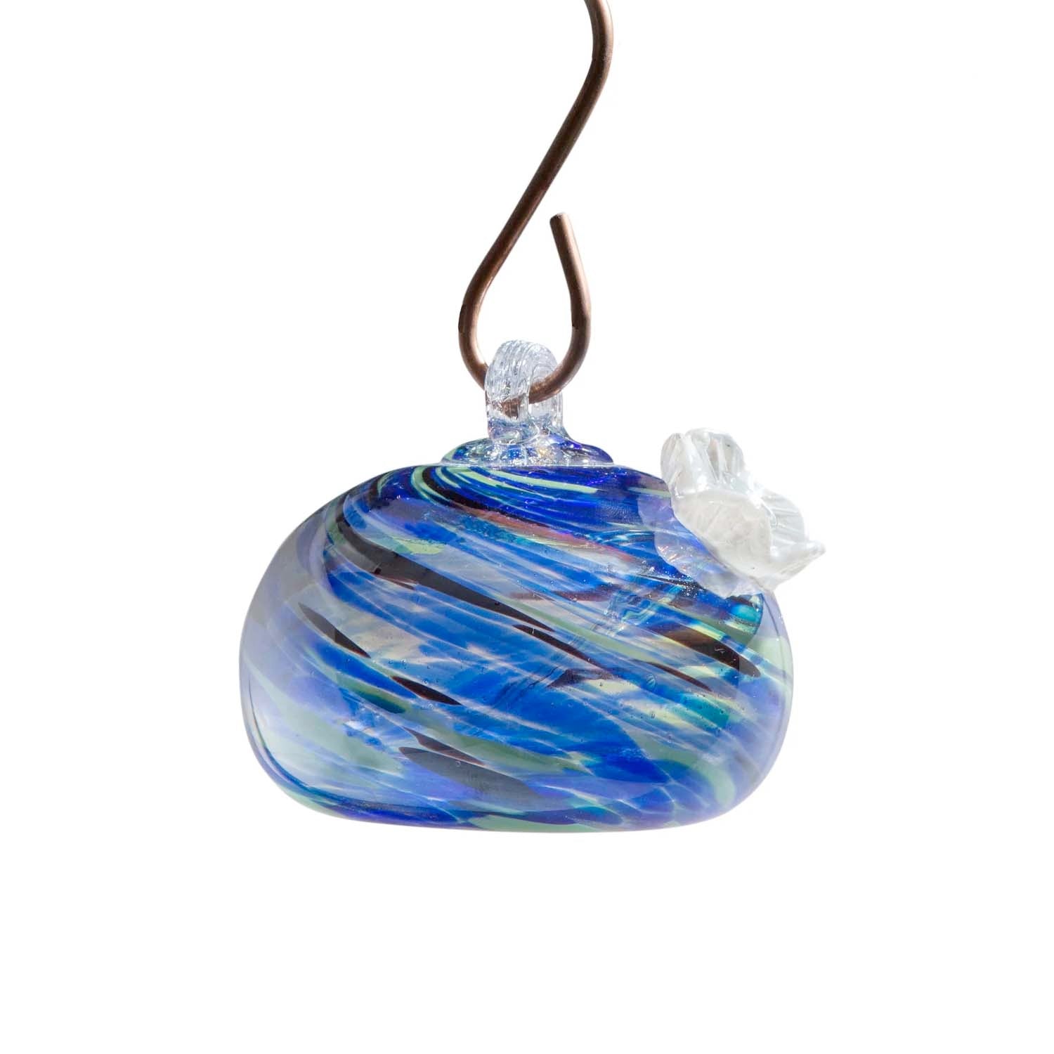 Blue Glass Hummingbird Feeder - 4.5" Tall – Roger's Gardens