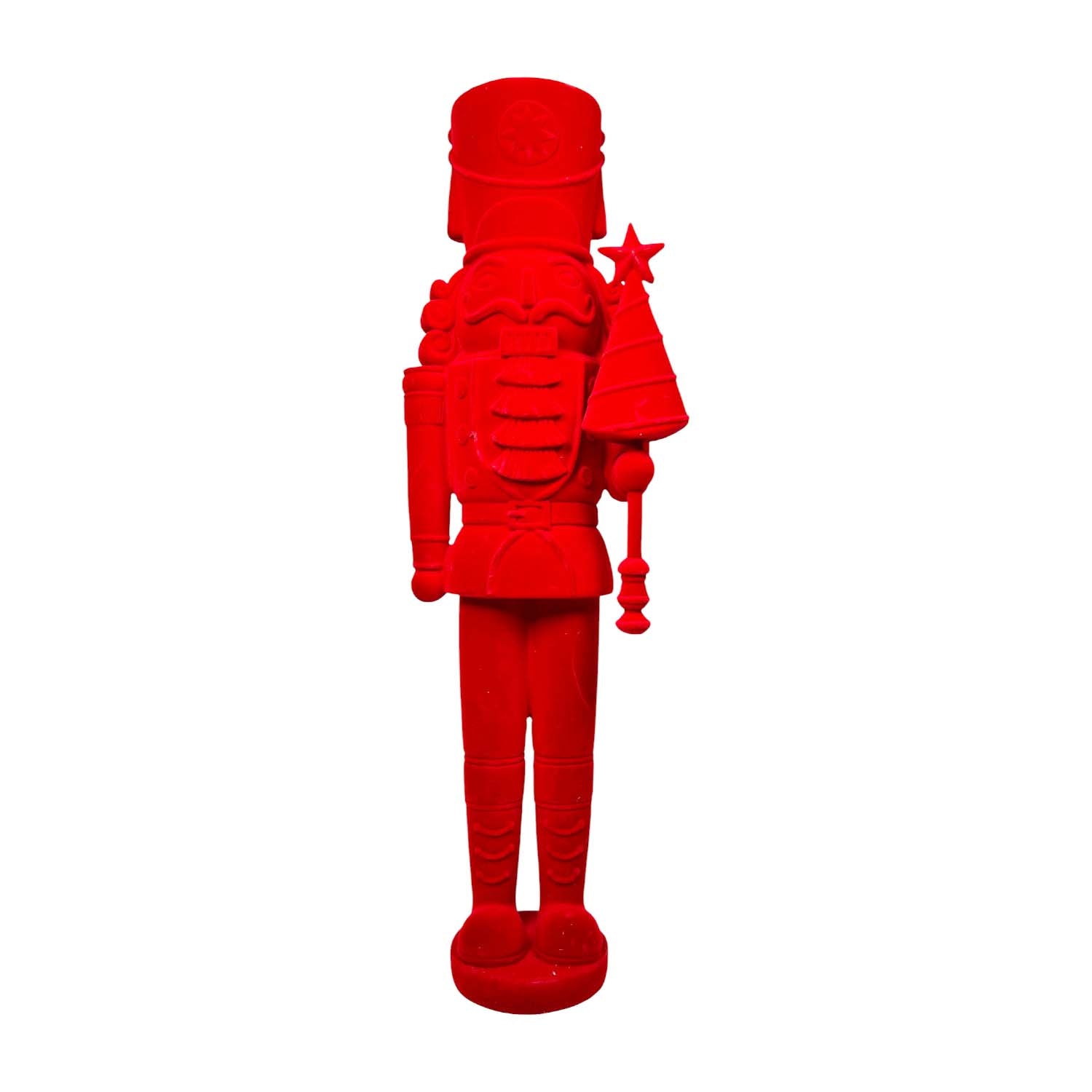 Red Flocked Nutcracker - 18" Tall – Roger's Gardens