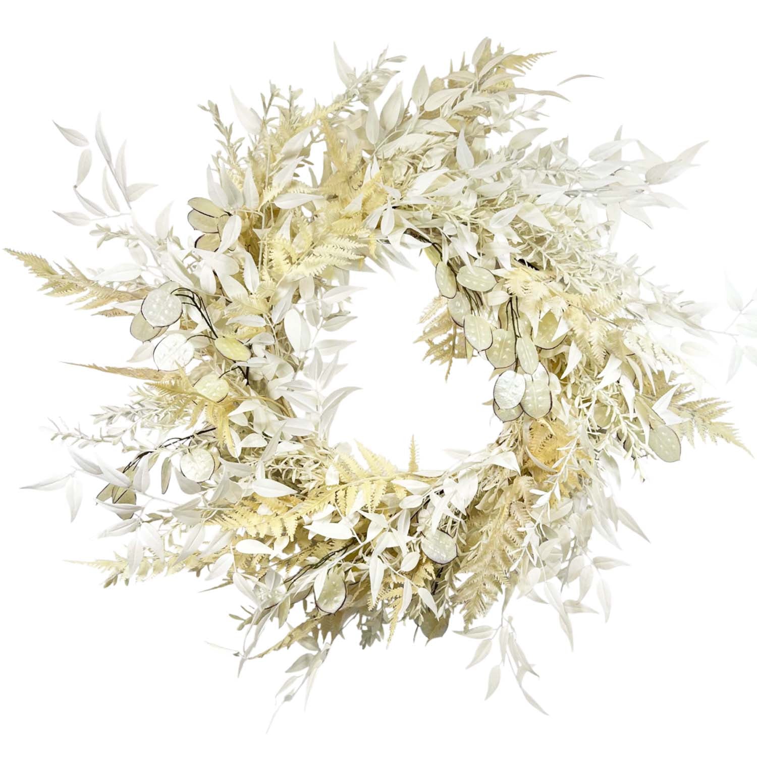 Faux Ruscus Silver Wreath - 28" – Roger's Gardens