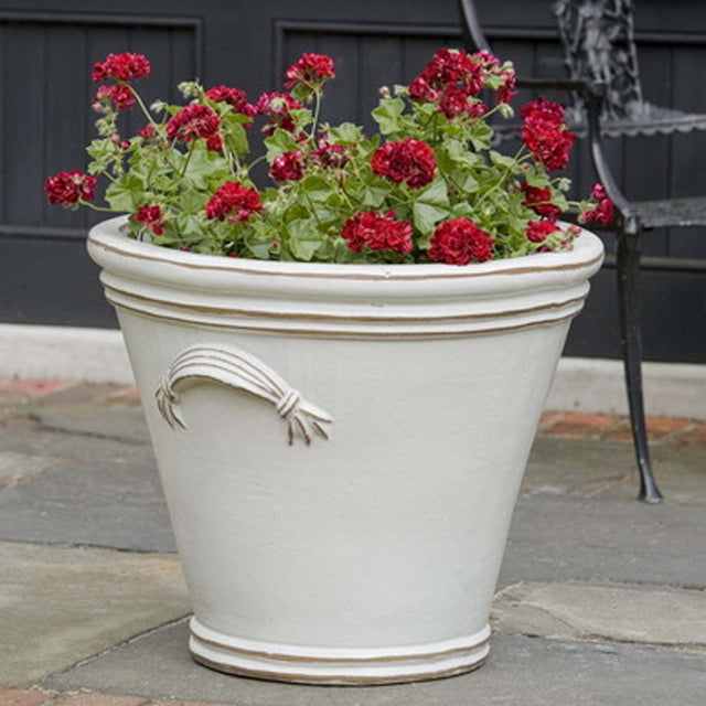 White Fluted Handle Planter – Roger's Gardens