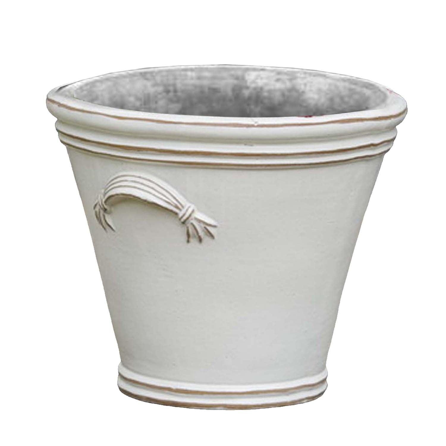 White Fluted Handle Planter – Roger's Gardens