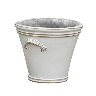 White Fluted Handle Planter – Roger's Gardens